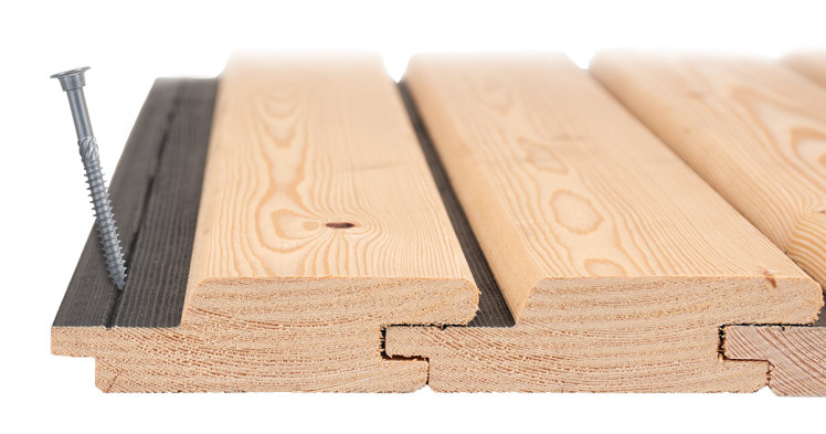 Rhombus NF mit schwarzer Sichtfuge, Lärche natur Fassadenverkleidung im ...